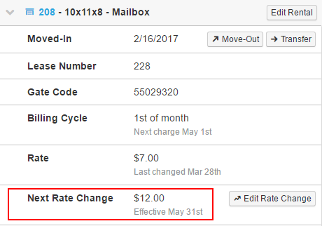 Changing Rent Rates – storEDGE