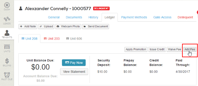 Adding Fees – storEDGE