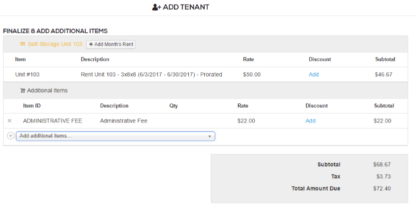 Adding Fees – storEDGE