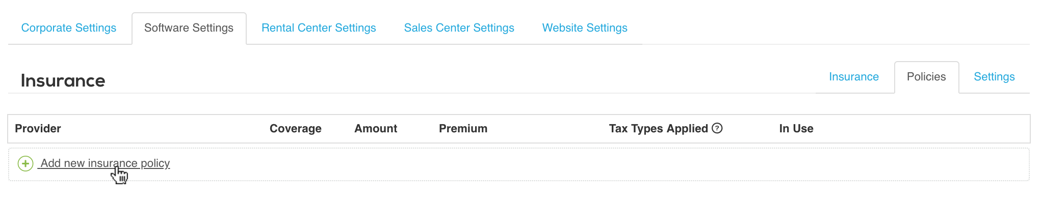 Insurance Settings – storEDGE