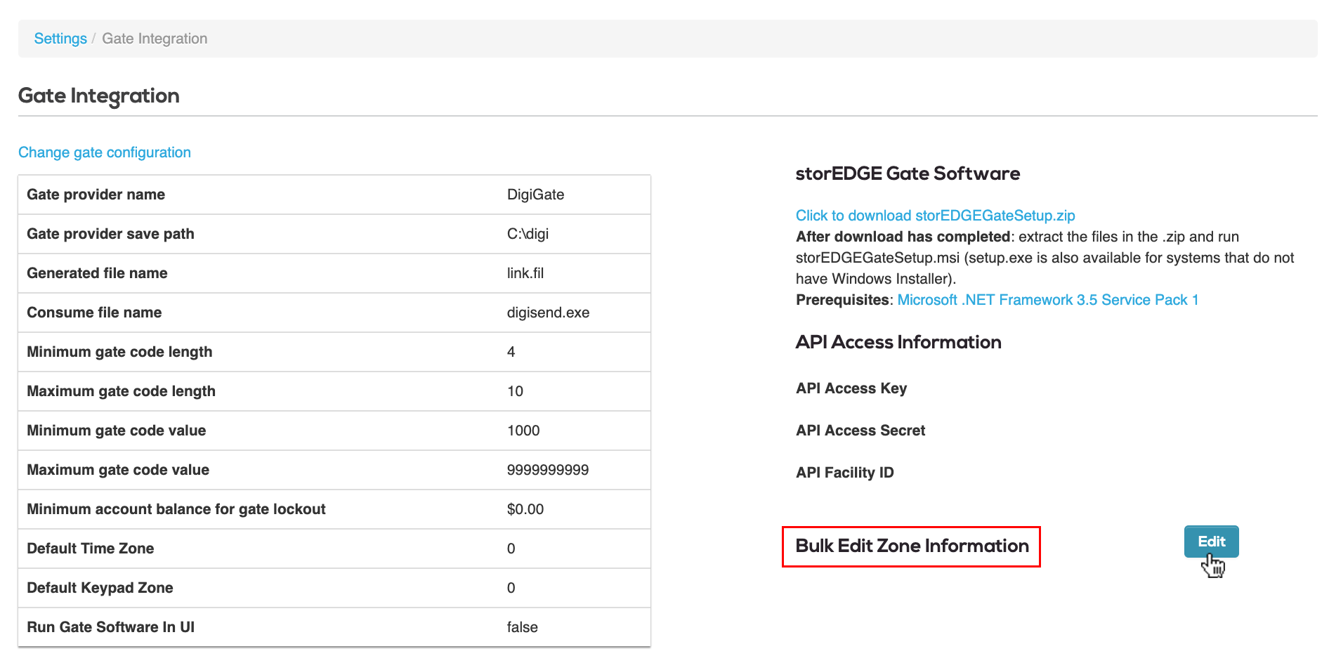 Gate Integration – storEDGE