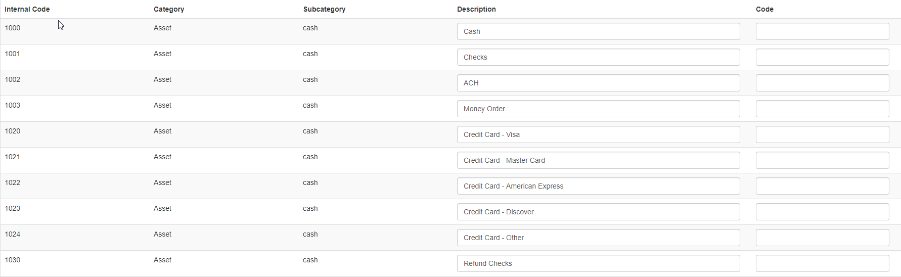 Account Codes – Storable EDGE Help Center