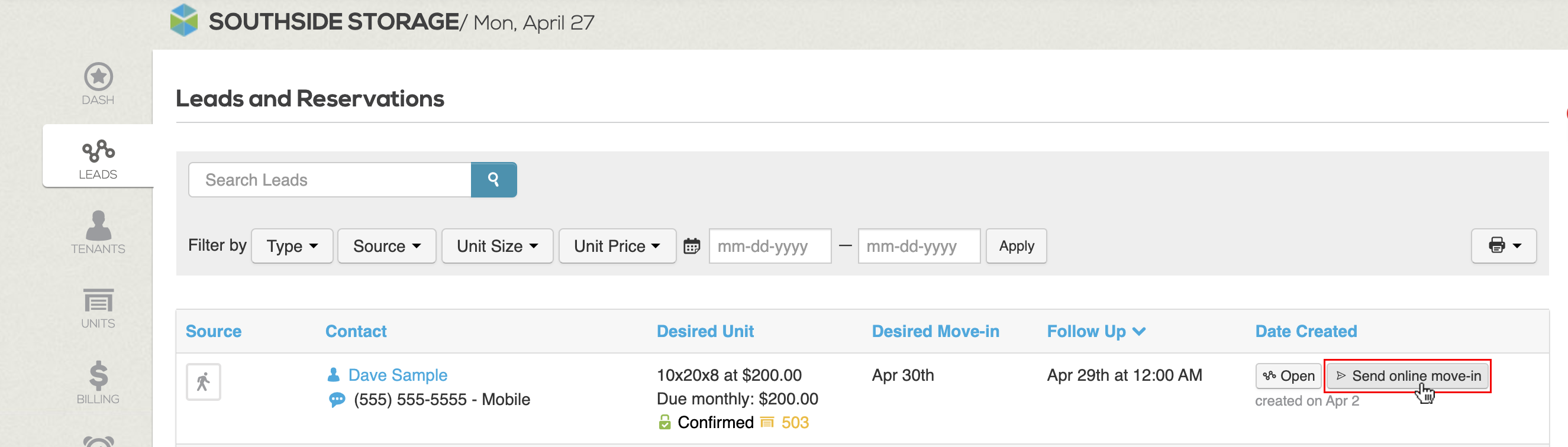 Online Move-ins – Storable EDGE Help Center