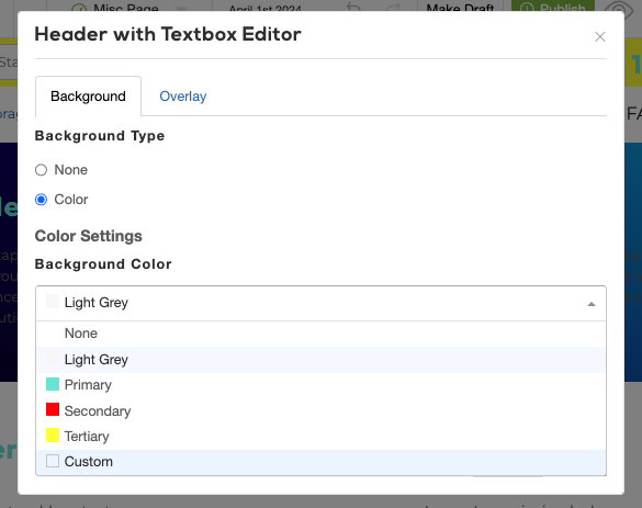 Adding or editing a background color, image, or video on your Storable ...