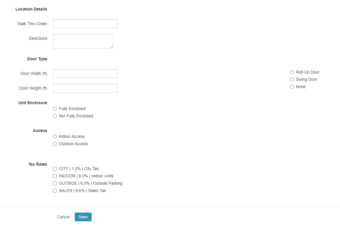 Unit Settings – Storable EDGE Help Center